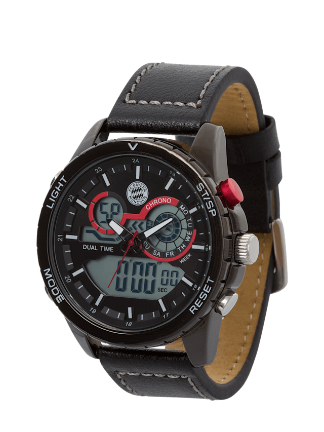 Men Analogue digital clock black | Official FC Bayern Munich Store