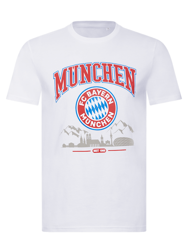Herren T-Shirt München Skyline weiß | Offizieller FC Bayern Store