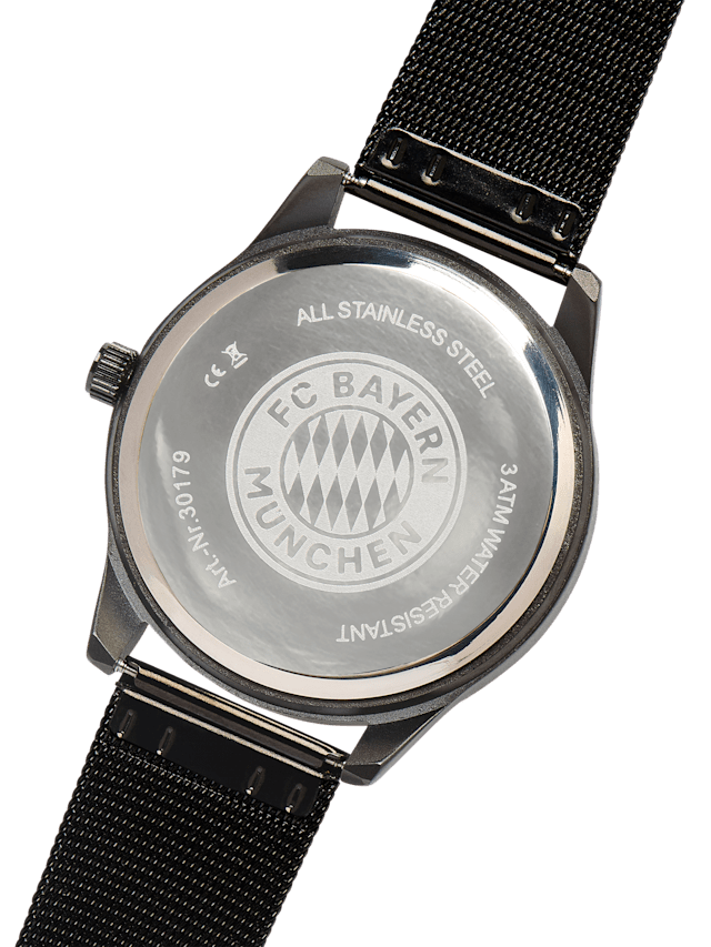 Herren Armbanduhr Meshband schwarz | Offizieller FC Bayern Store