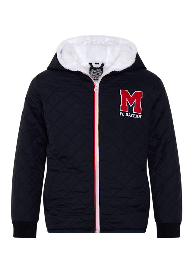 Niños Chaqueta Acolchada Con Capucha Universitaria Azul Tienda Fc