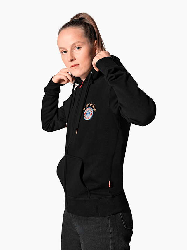Damen Zip-Hoodie Logo schwarz | Offizieller FC Bayern Store