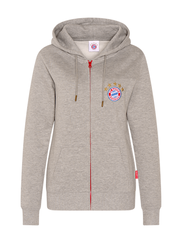 Damen Zip-Hoodie Logo grau | Offizieller FC Bayern Store