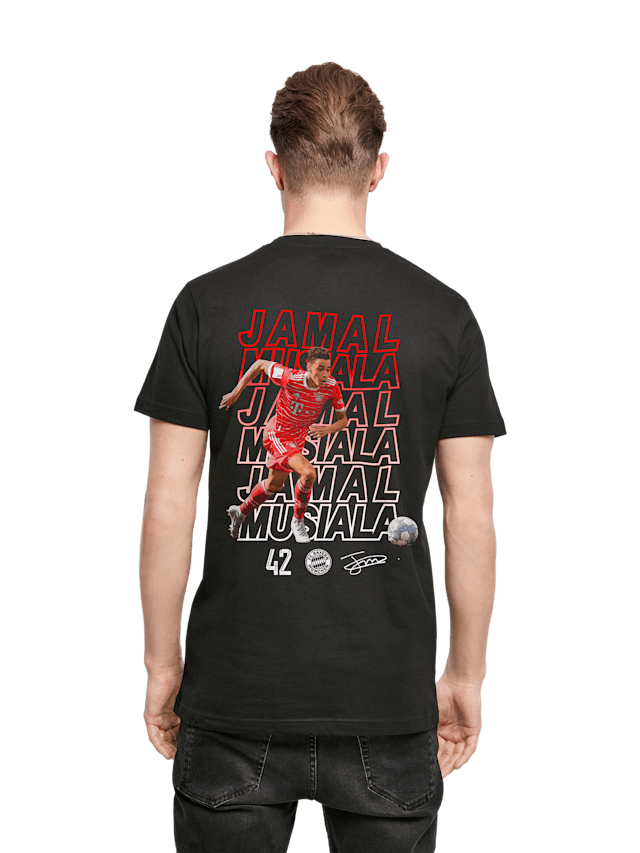 Herren T-Shirt Musiala schwarz | Offizieller FC Bayern Store