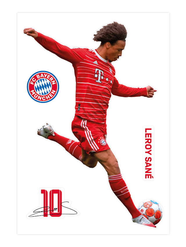 Kinder Wandtattoo Sané rot | Offizieller FC Bayern Store