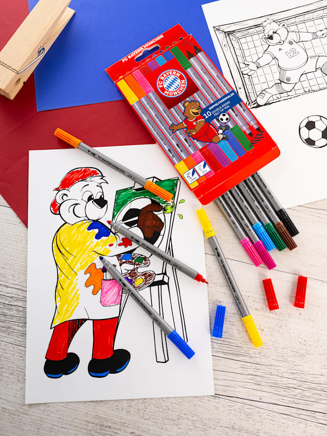 Kinder Double fiber pen set of 10 | Official FC Bayern Munich Store