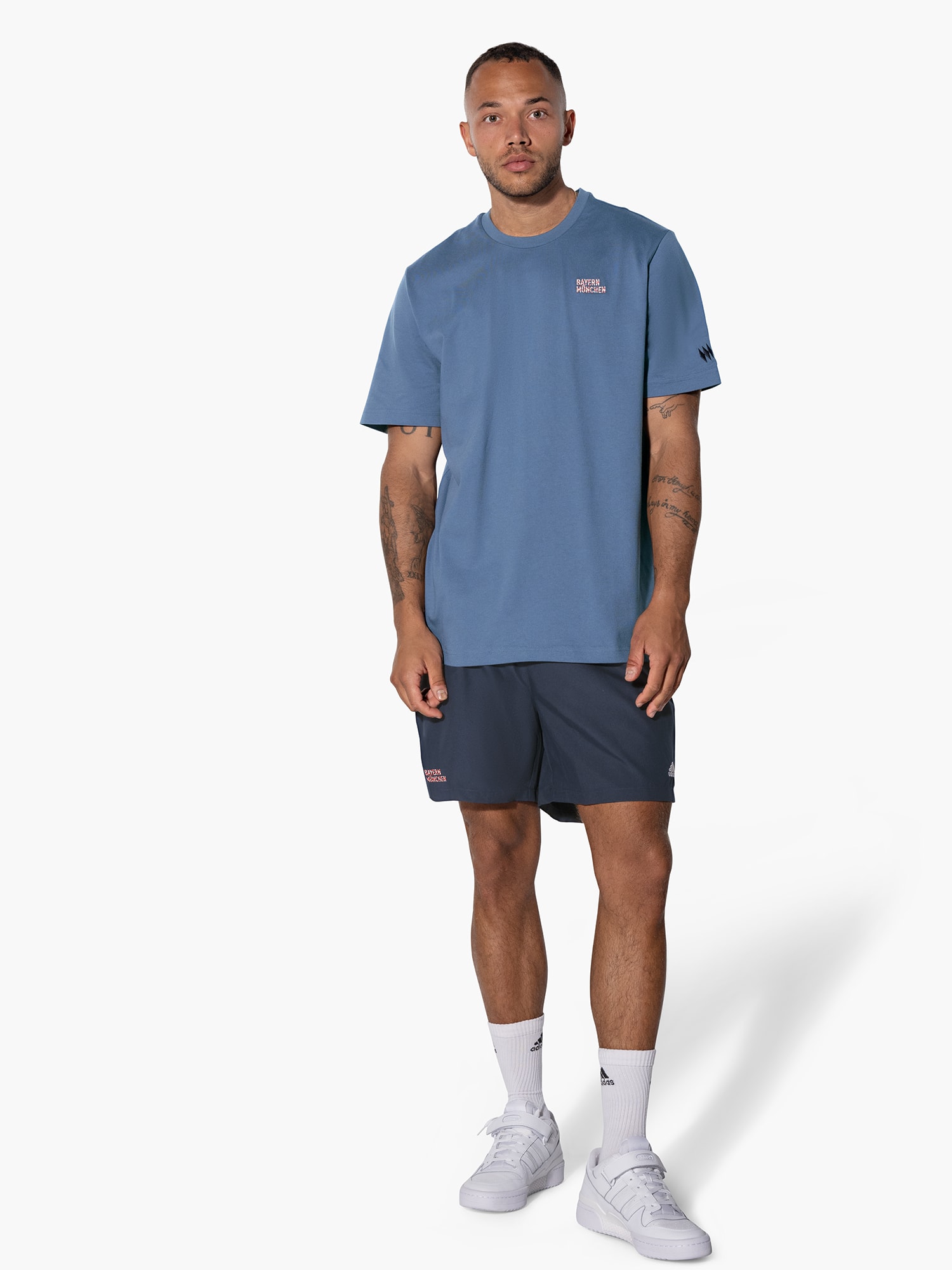 Men BM lifestyle T-shirt blue | Official FC Bayern Munich Store