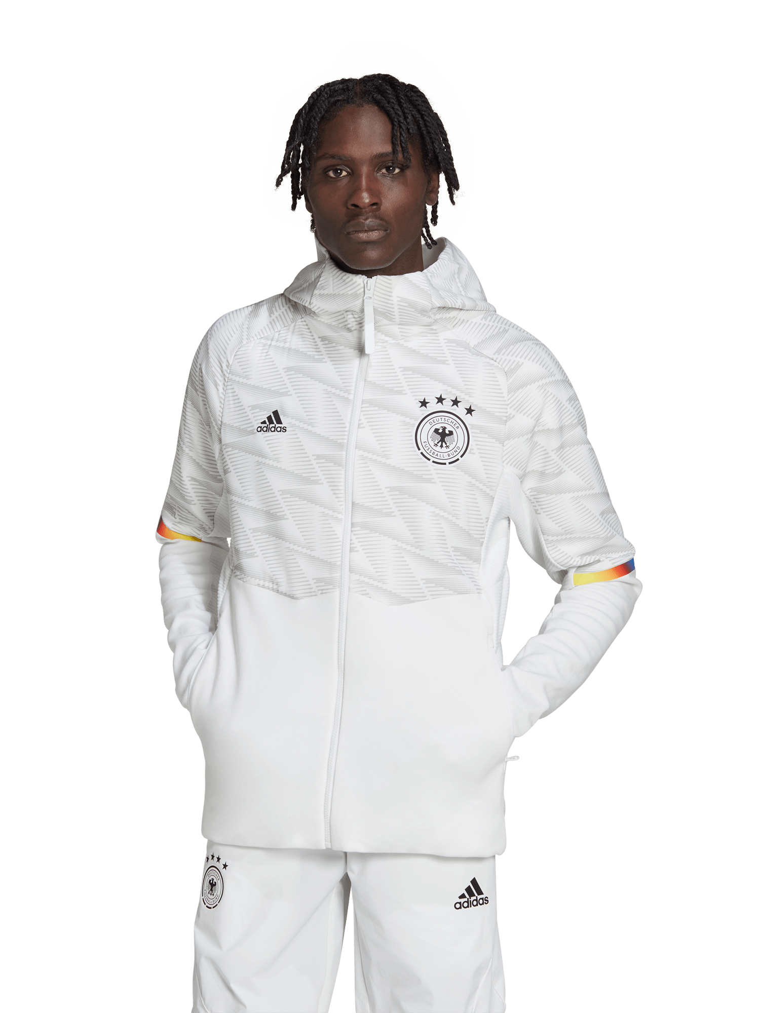Men DFB World Cup hooded jacket white | Official FC Bayern Munich Store