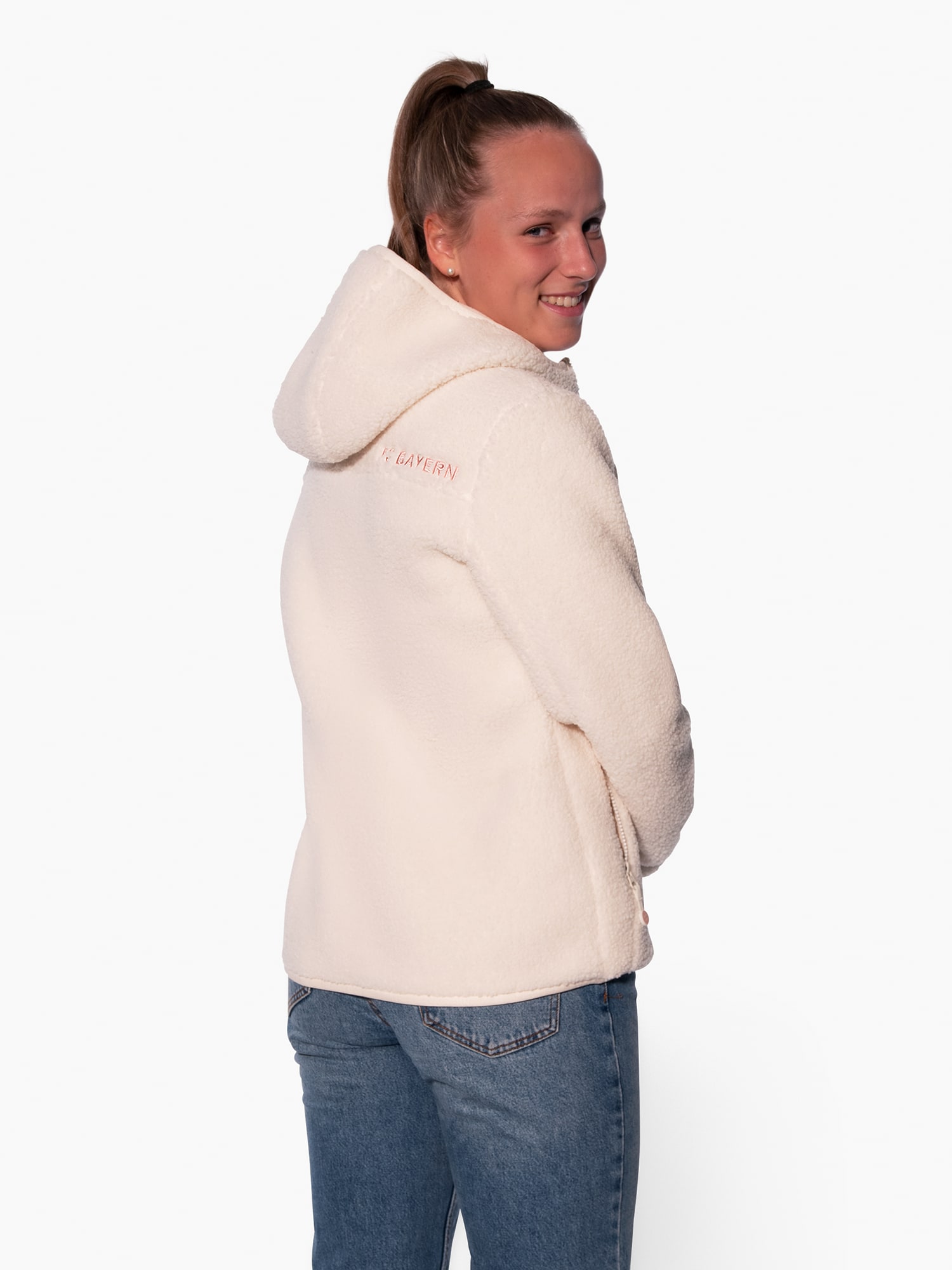 Damen Teddy Fleecejacke weiß | Offizieller FC Bayern Store