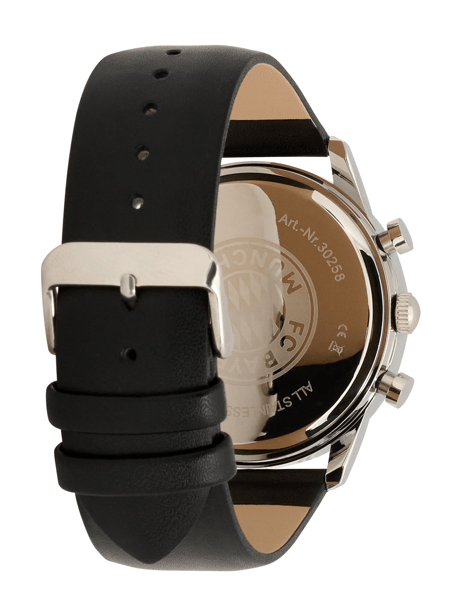 Men Chronograph leather strap black | Official FC Bayern Munich Store