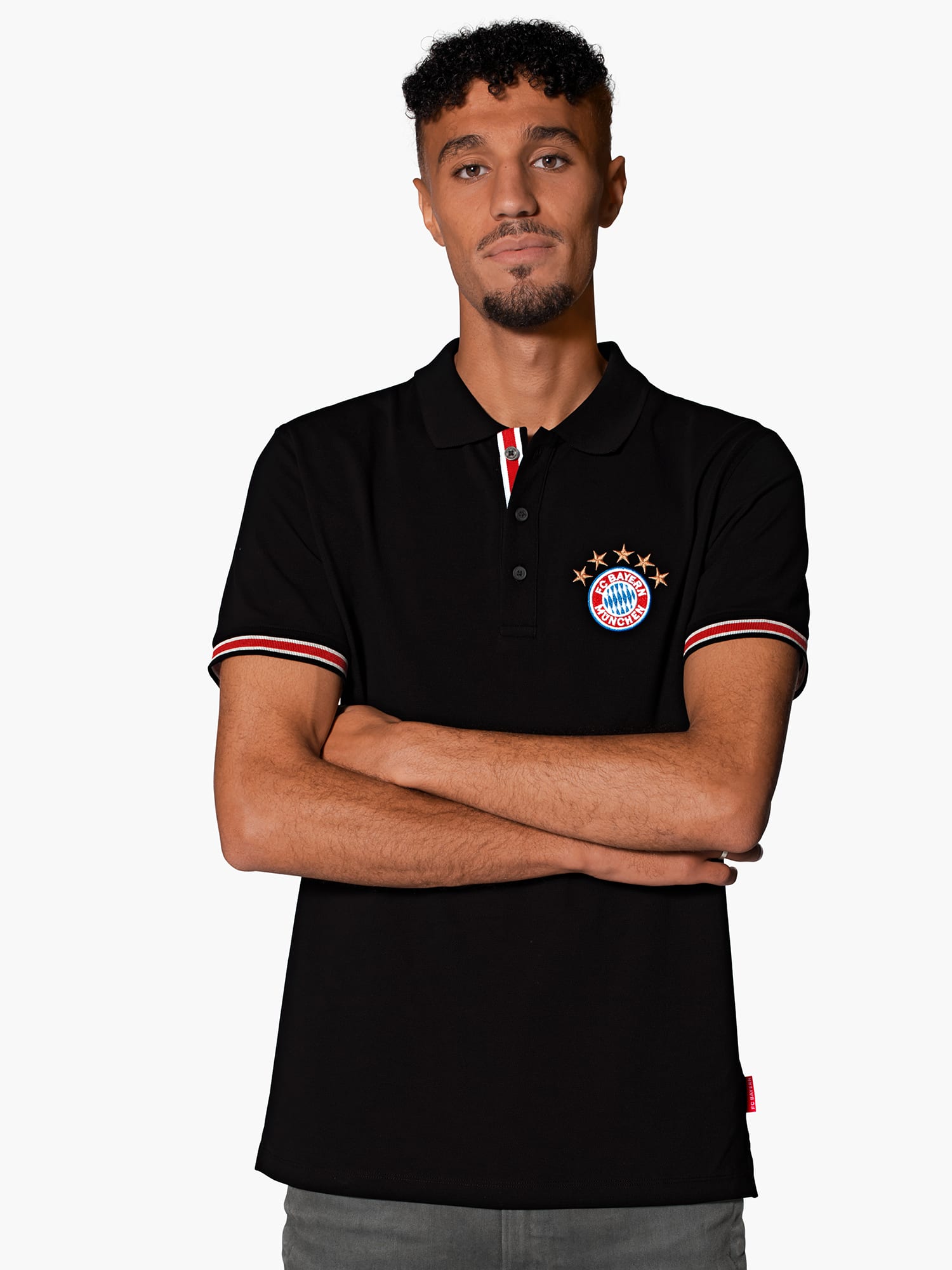 Men Polo shirt with logo black | Official FC Bayern Munich Store