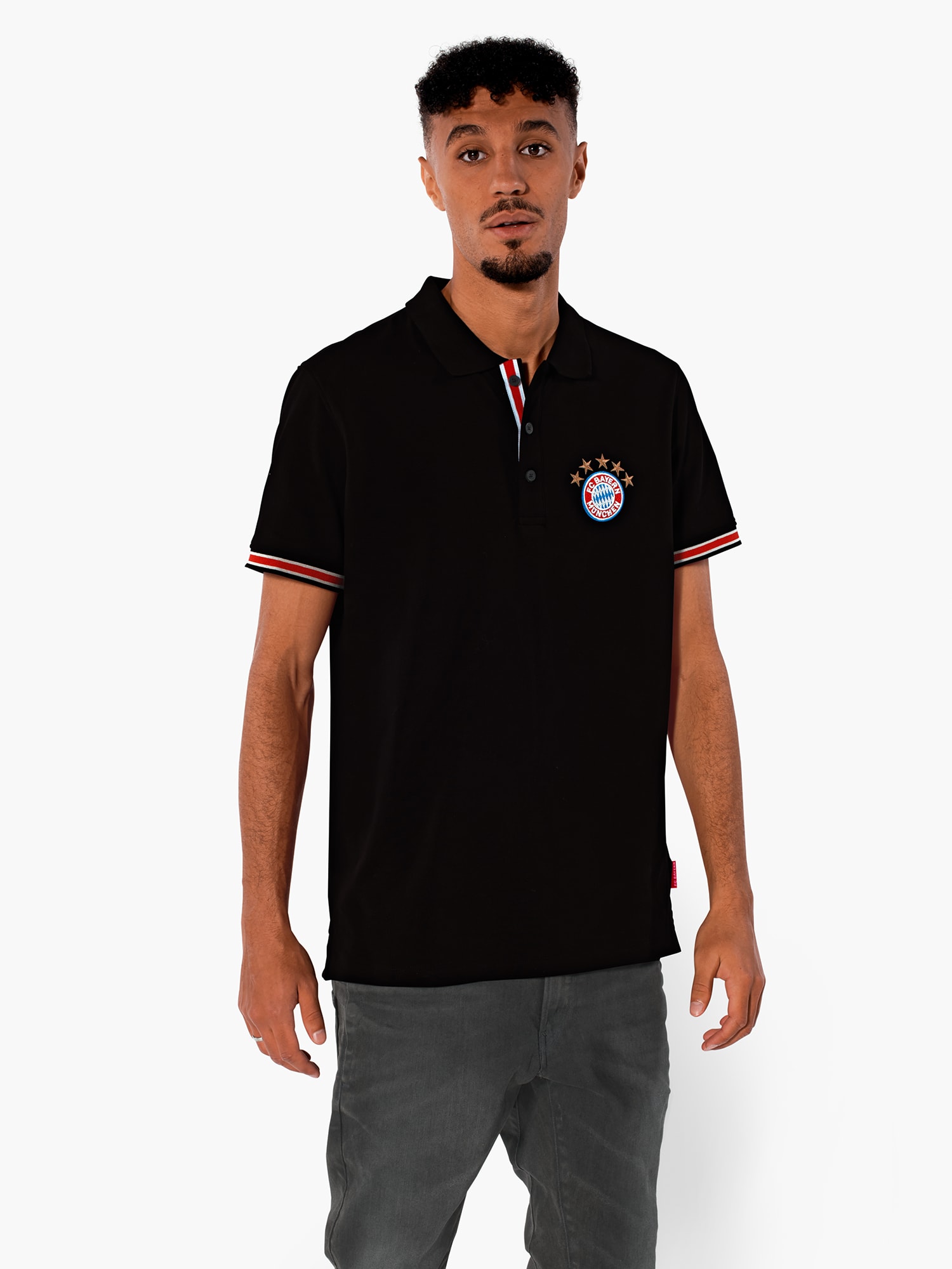Men Polo shirt with logo black | Official FC Bayern Munich Store