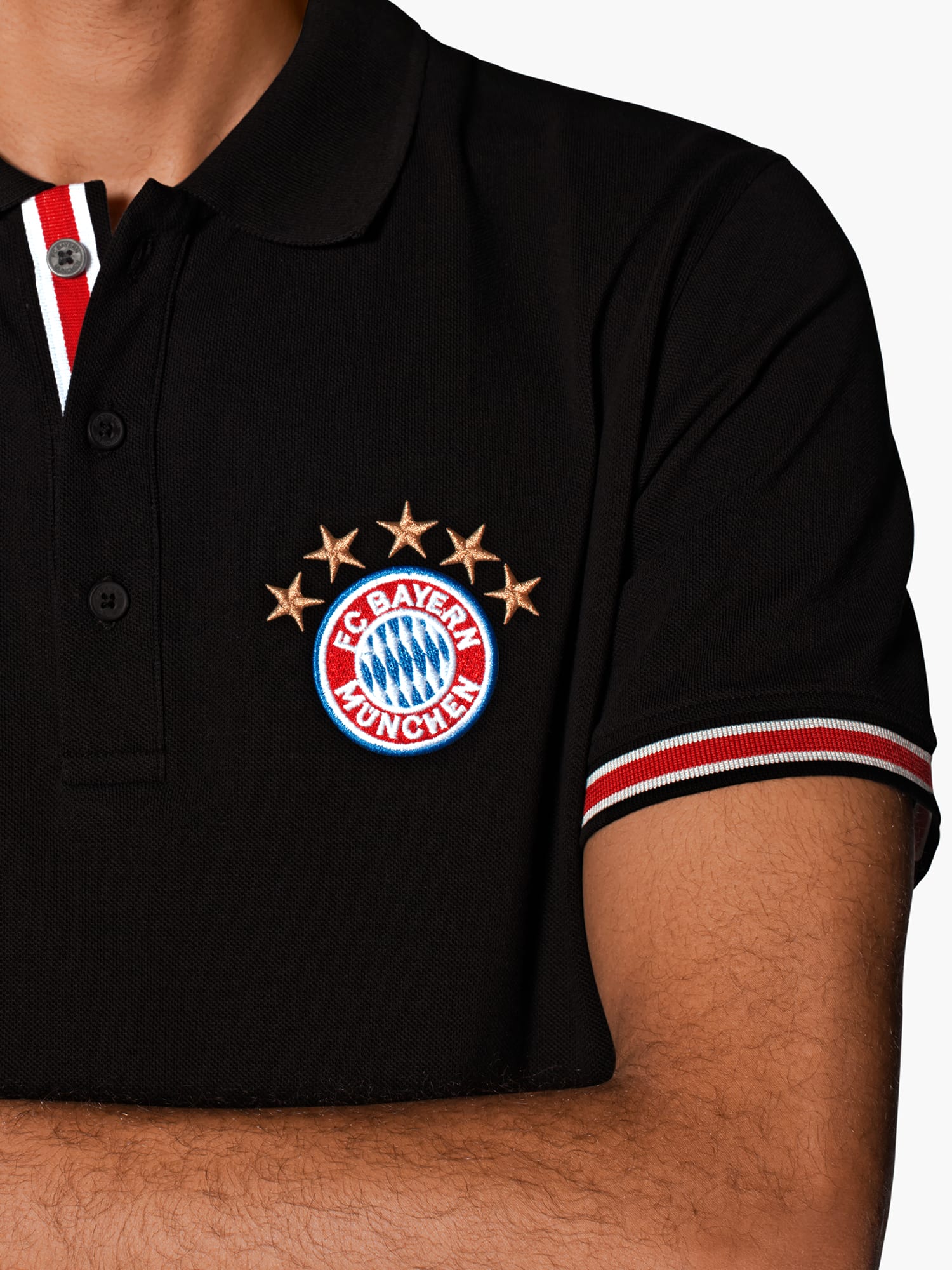 Men Polo shirt with logo black | Official FC Bayern Munich Store