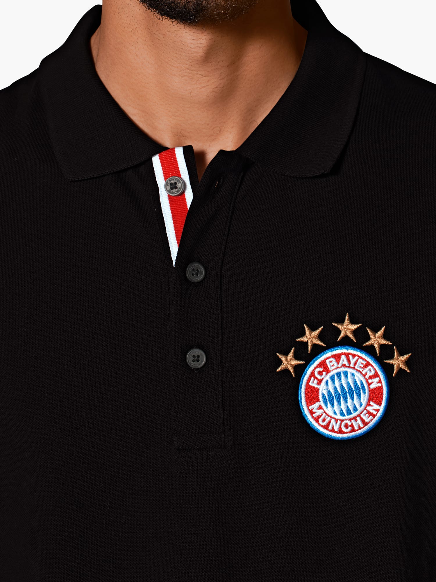 Men Polo shirt with logo black | Official FC Bayern Munich Store