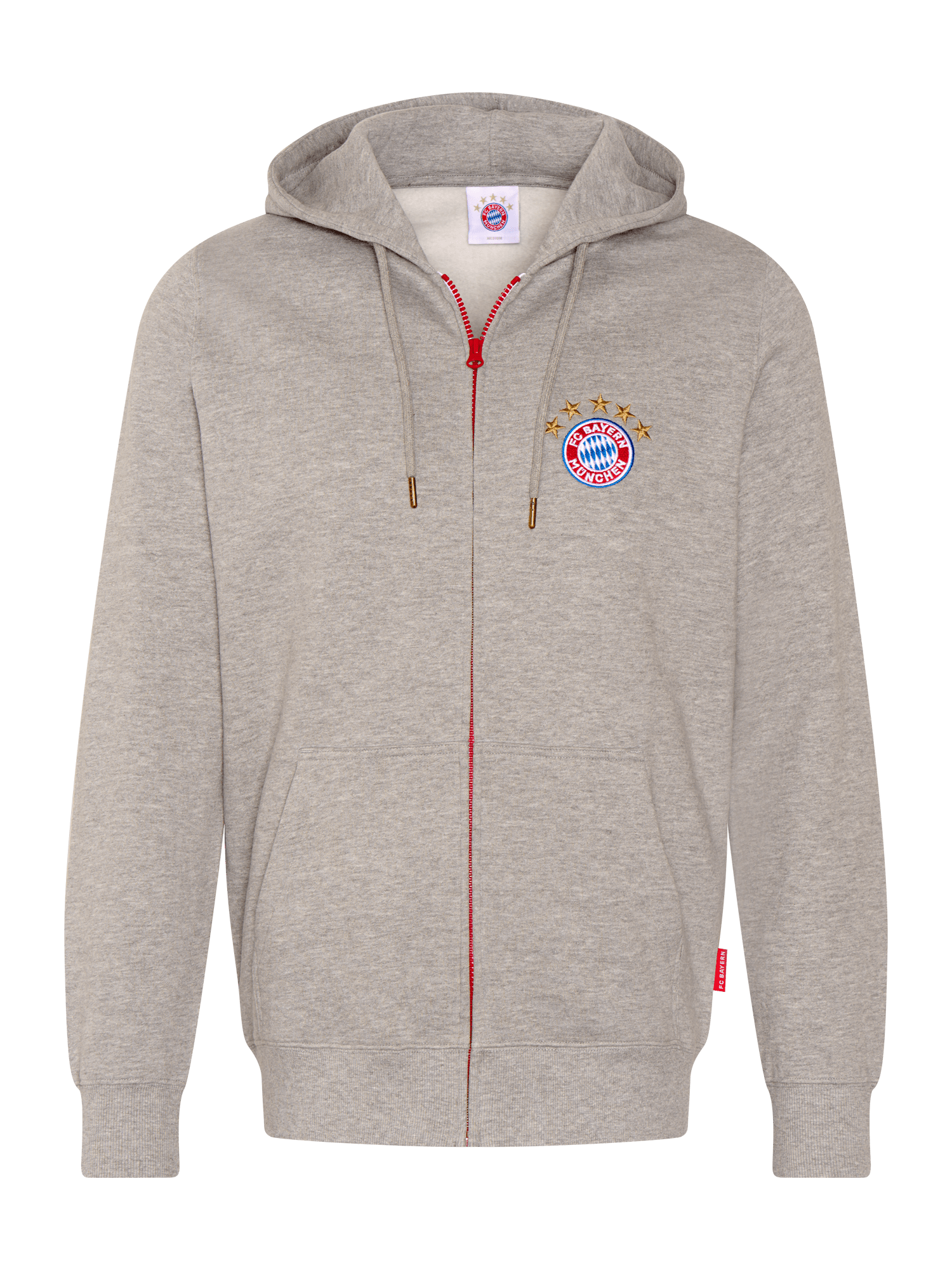 Herren Zip-Hoodie Logo grau | Offizieller FC Bayern Store