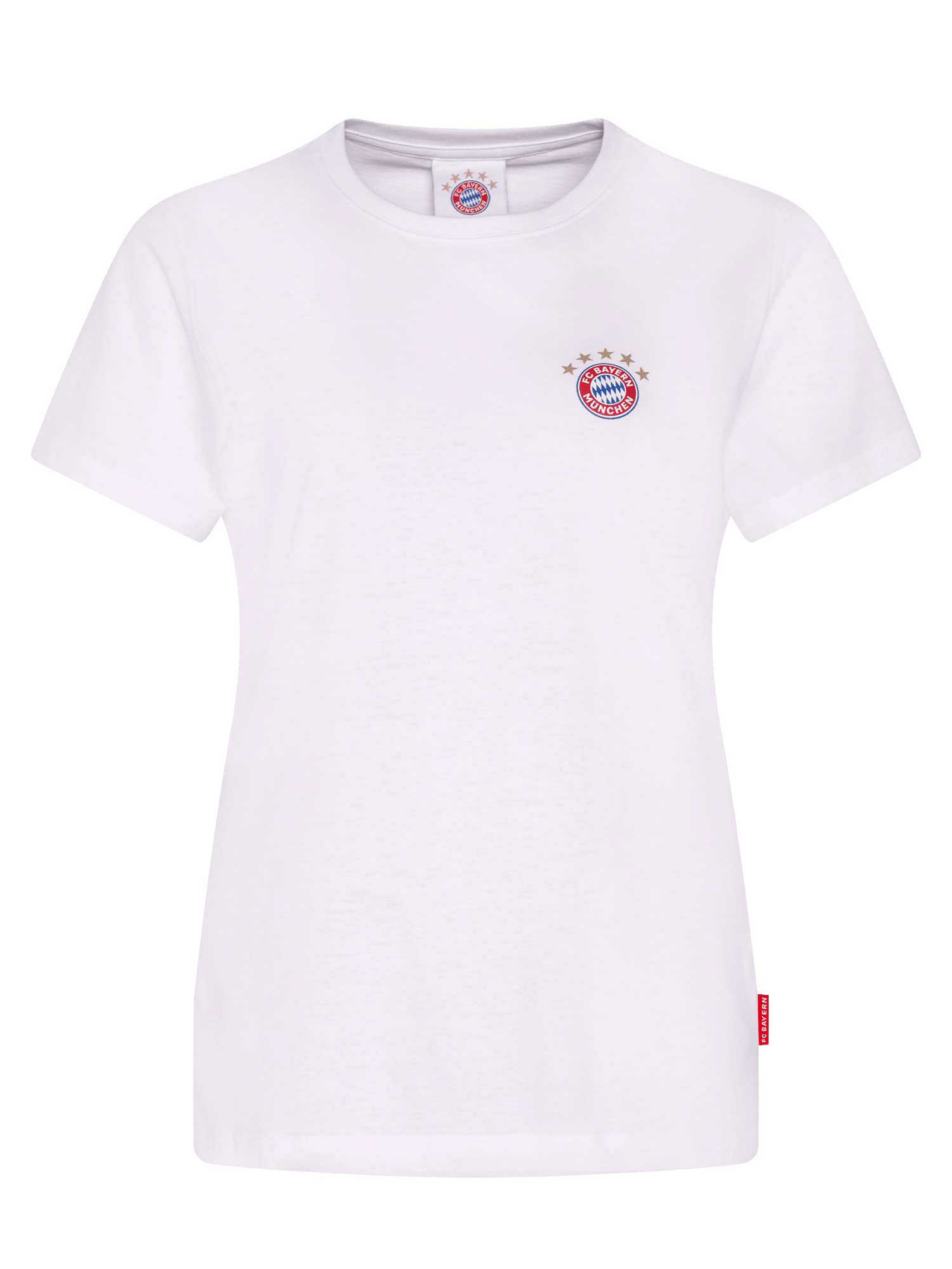 Damen T-Shirt kleines Logo weiß | Offizieller FC Bayern Store