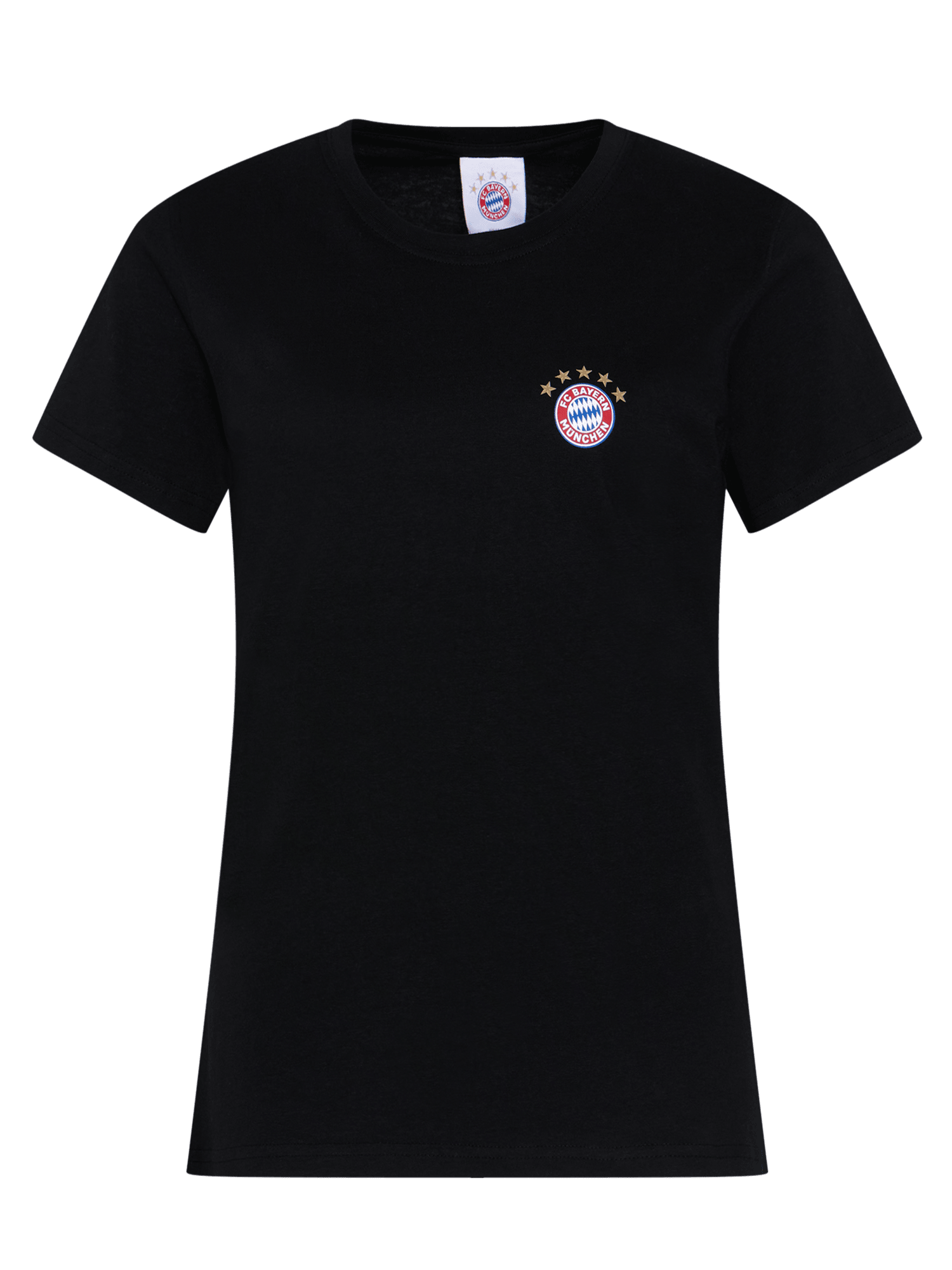 Women T-shirt with small logo black | Official FC Bayern Munich Store
