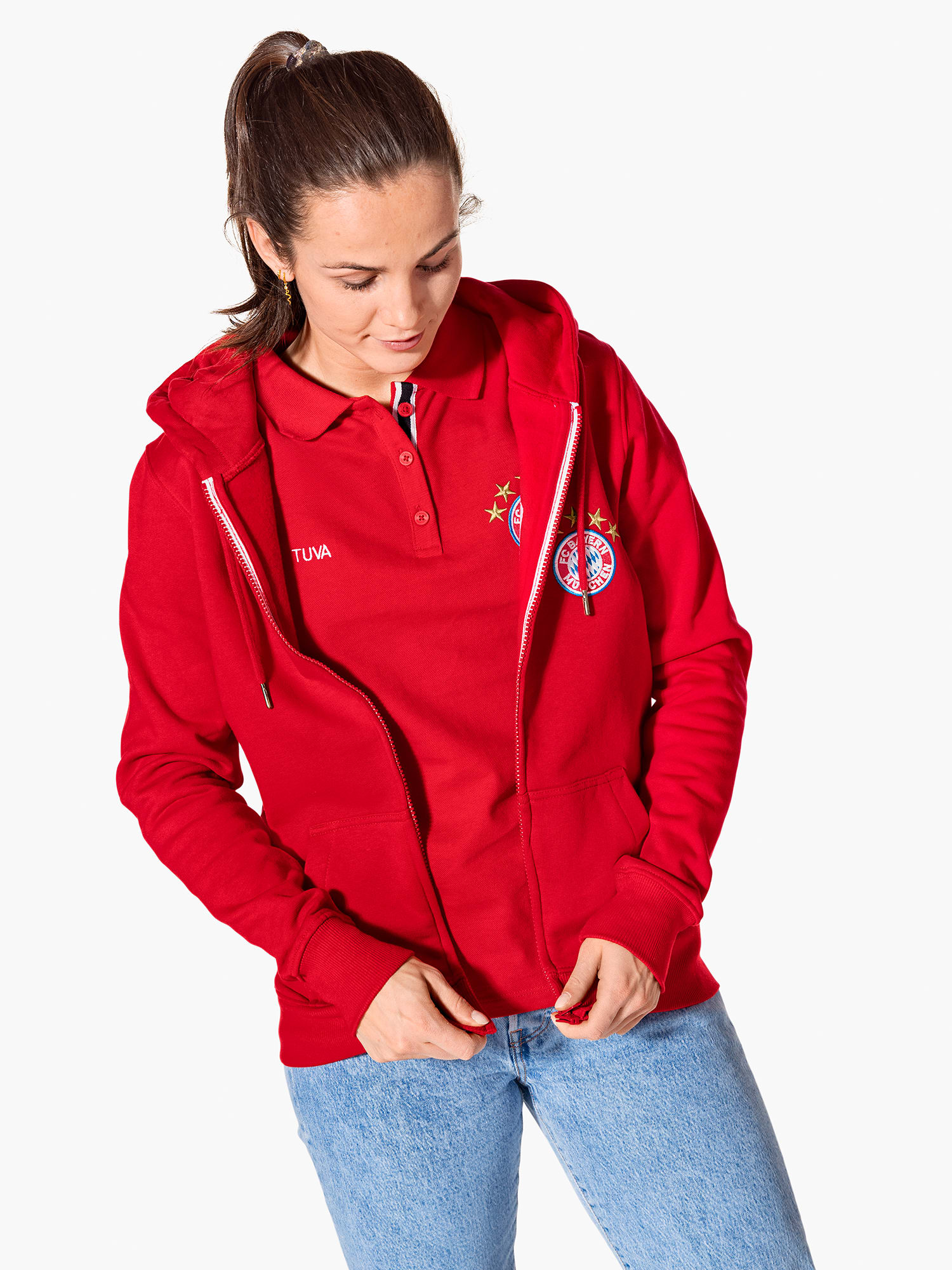 Damen Zip-Hoodie Logo rot | Offizieller FC Bayern Store