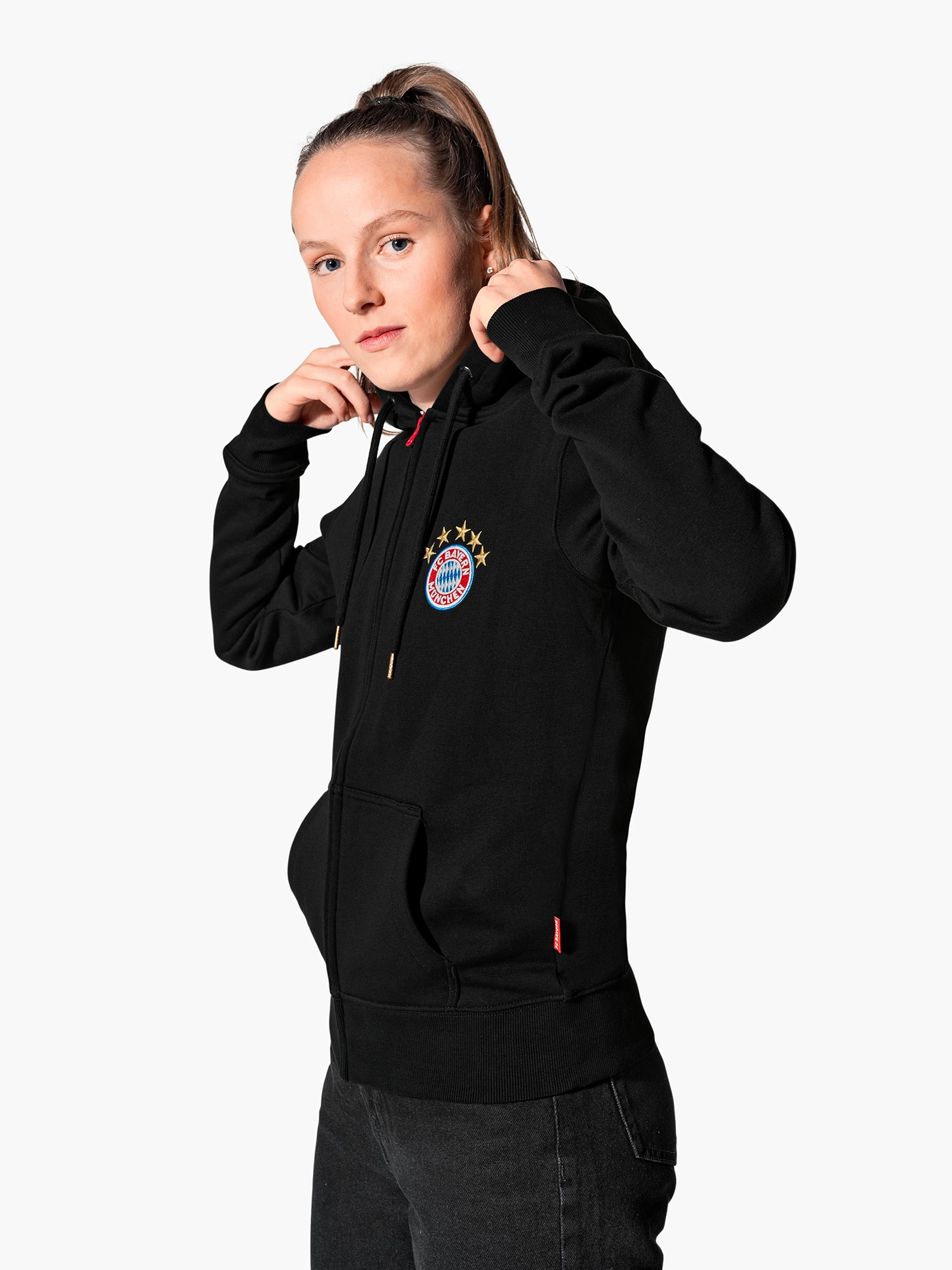 Damen Zip-Hoodie Logo schwarz | Offizieller FC Bayern Store