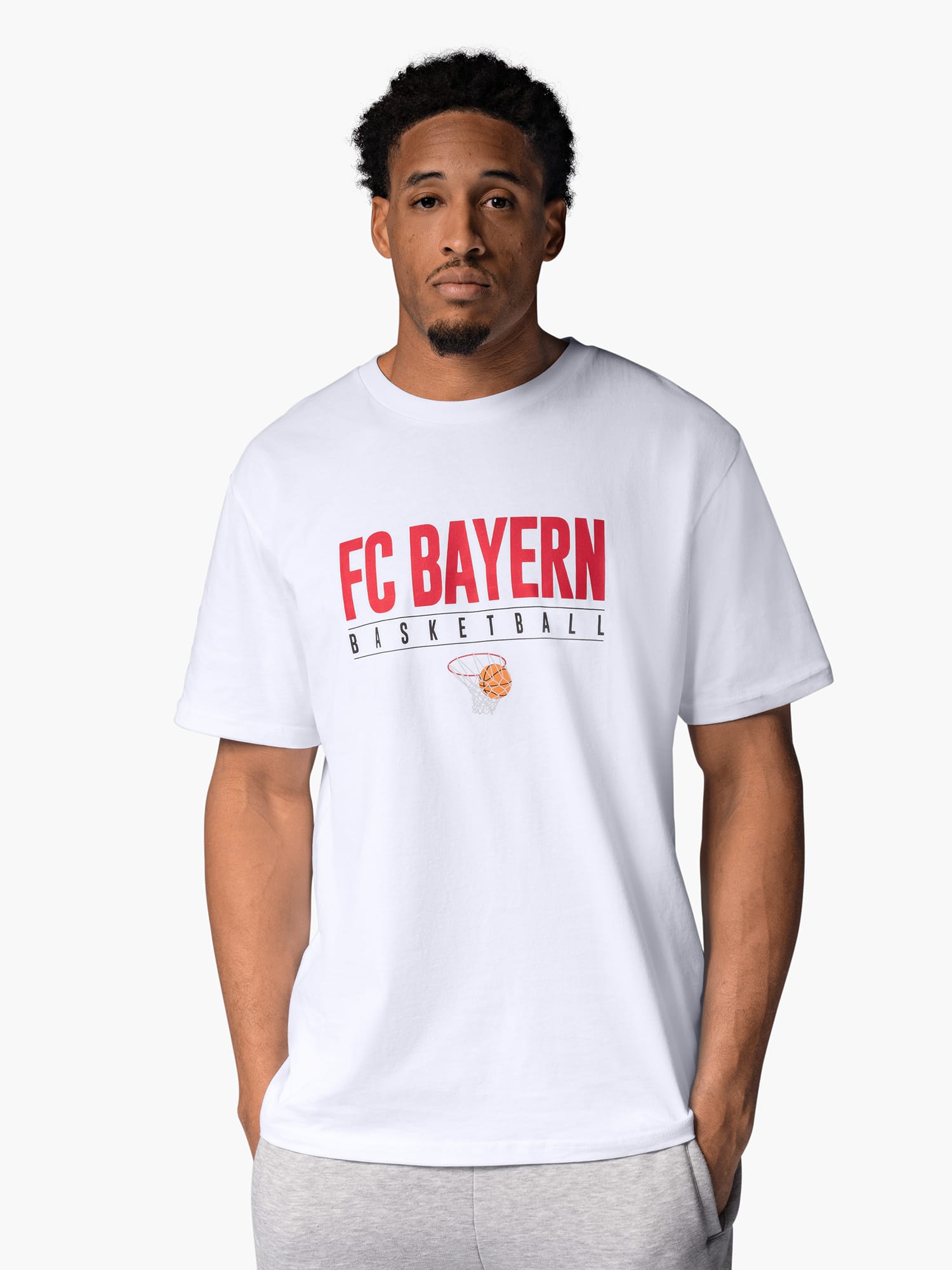Men Basketball T-Shirt Hoop white | Official FC Bayern Munich Store