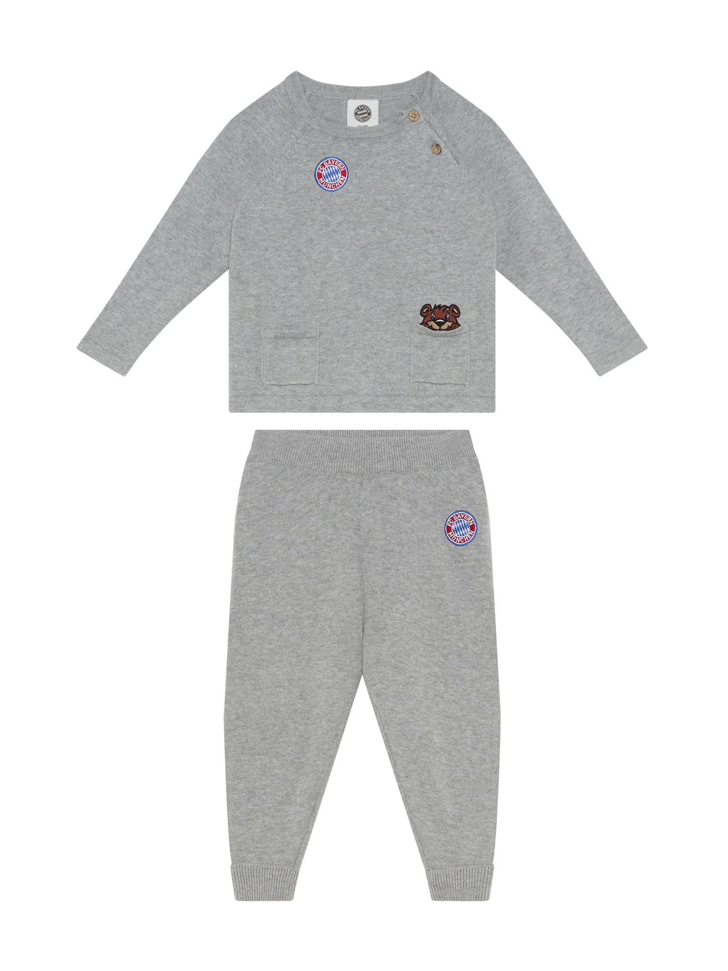 Babies Knit suit Berni 2-piece grey | Official FC Bayern Munich Store