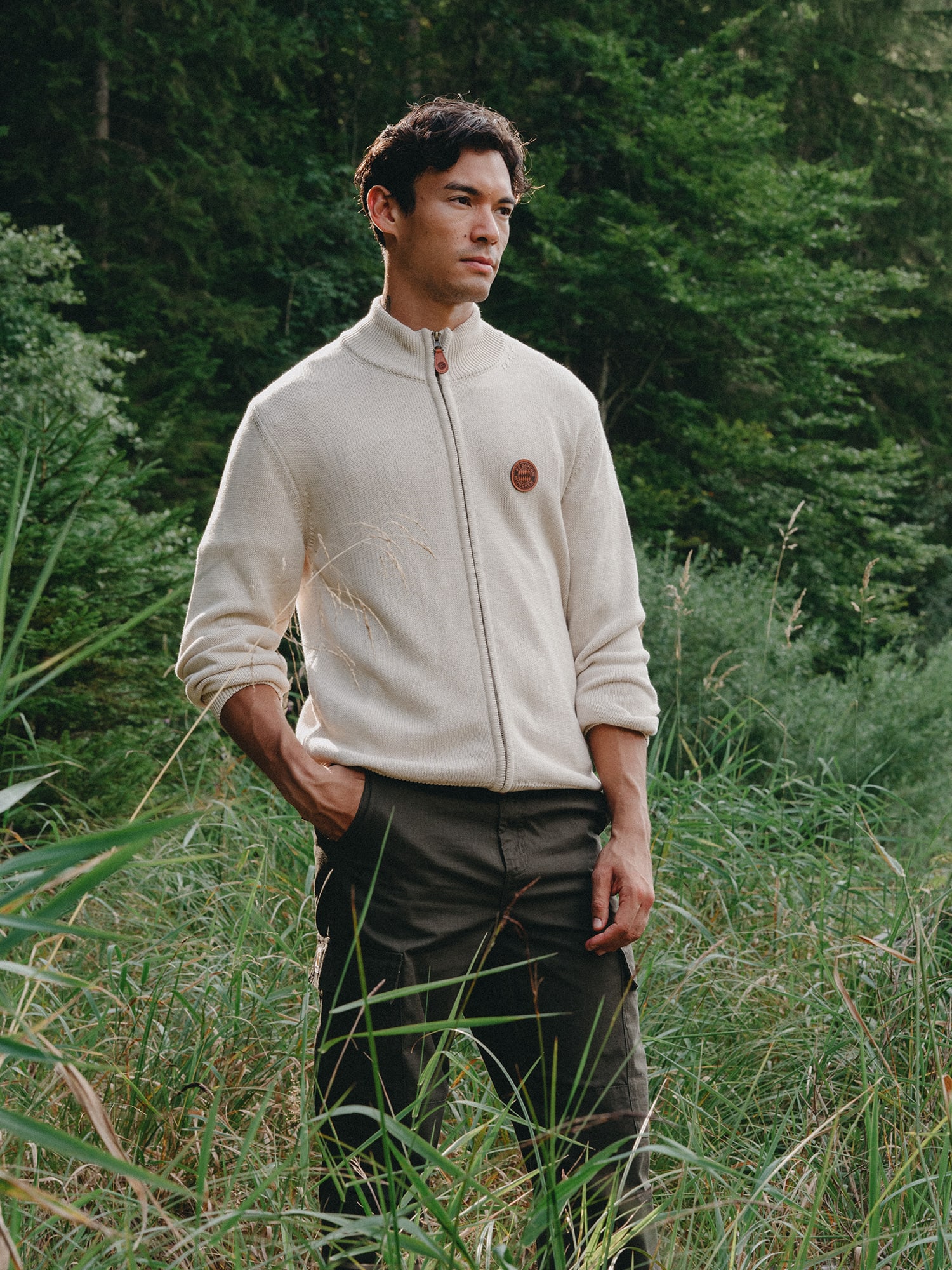 Men Zip-Cardigan Heimat beige | Official FC Bayern Munich Store