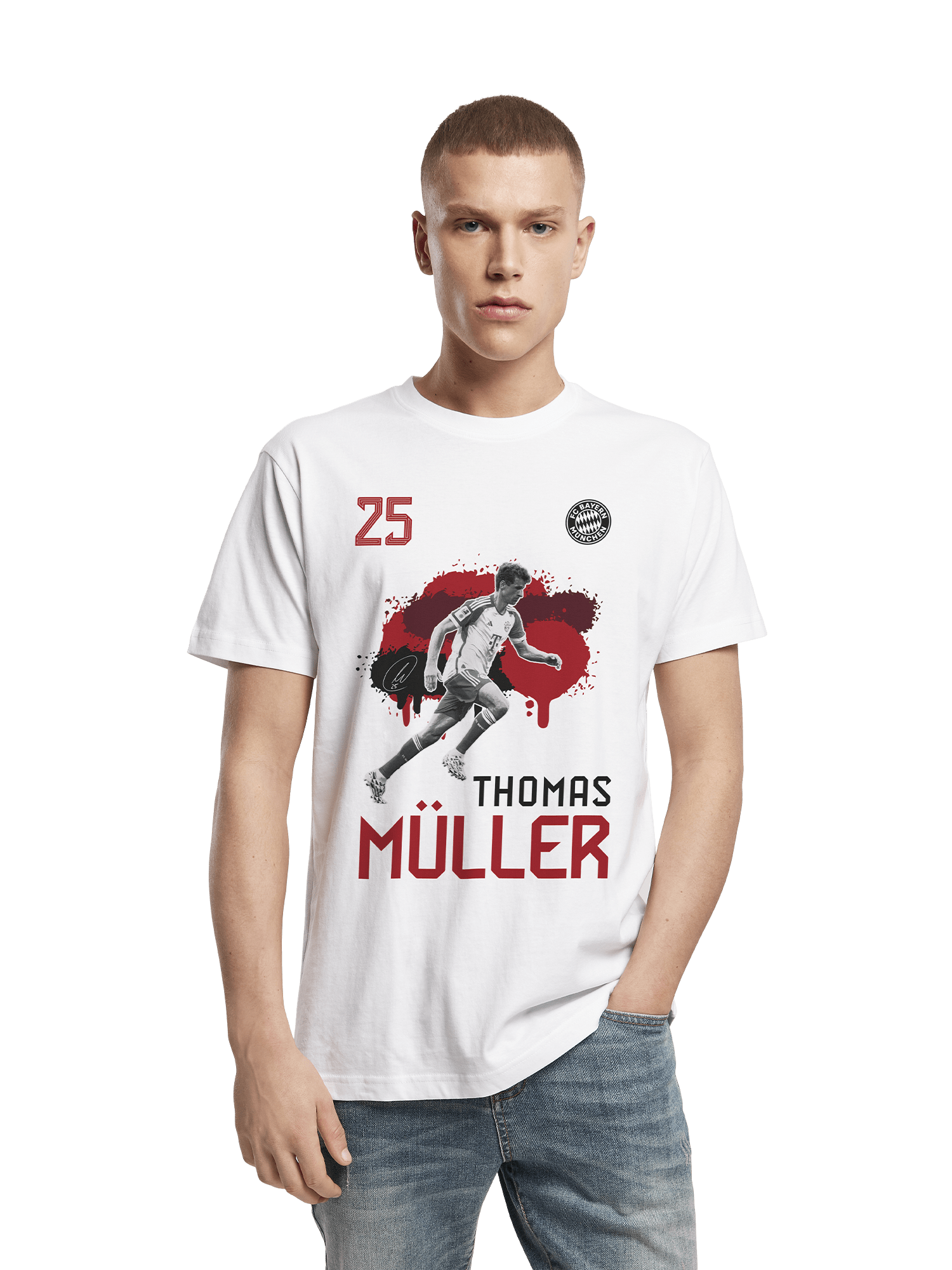 Men Müller T-shirt white | Official FC Bayern Munich Store