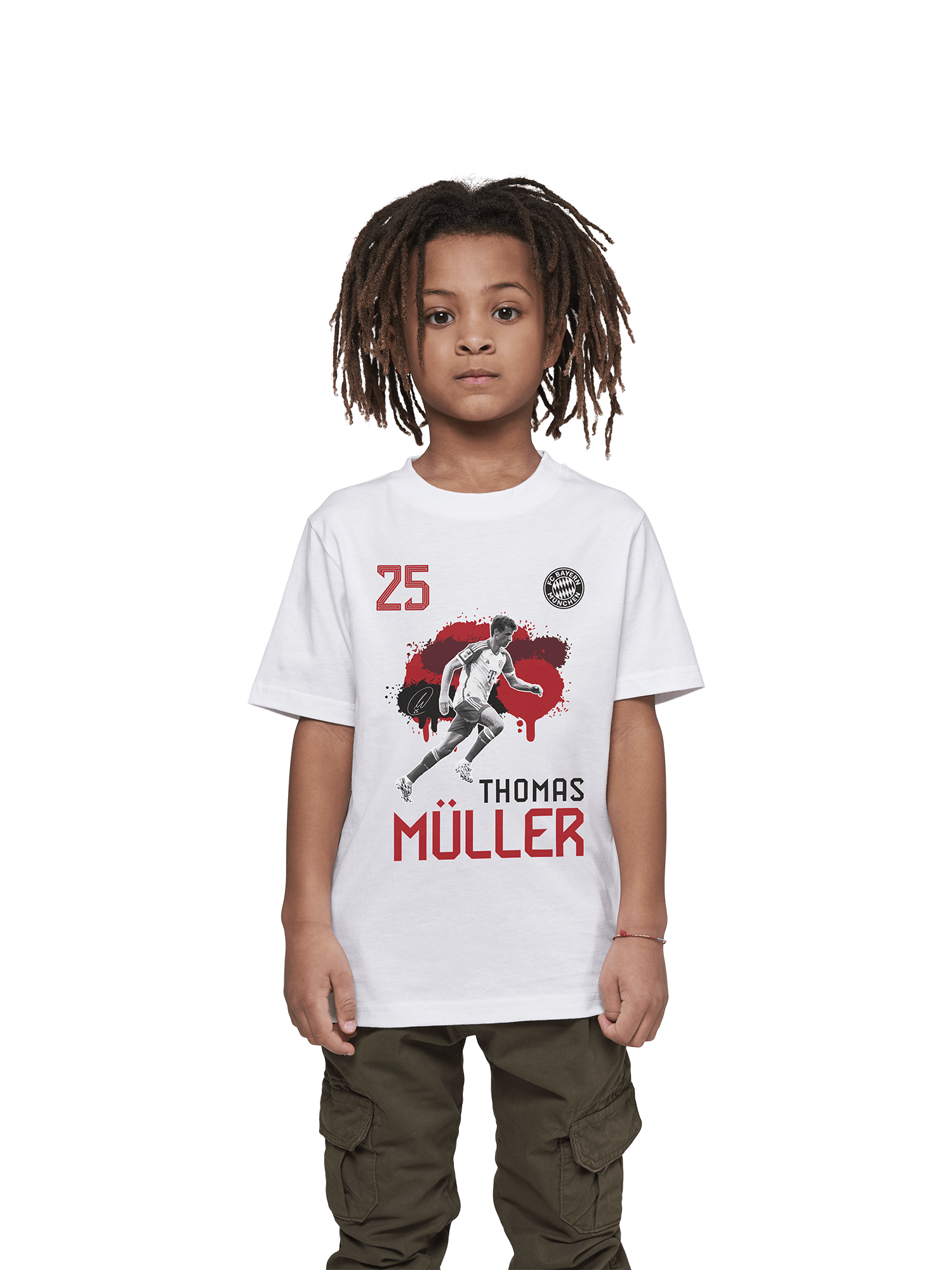 Kids Müller T-shirt white | Official FC Bayern Munich Store