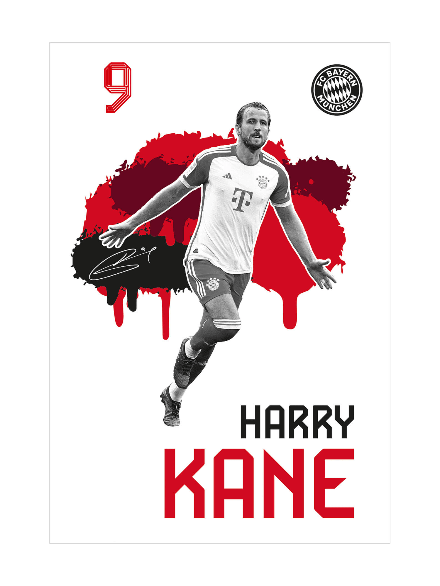 Kinder Wandtattoo Kane rot | Offizieller FC Bayern Store