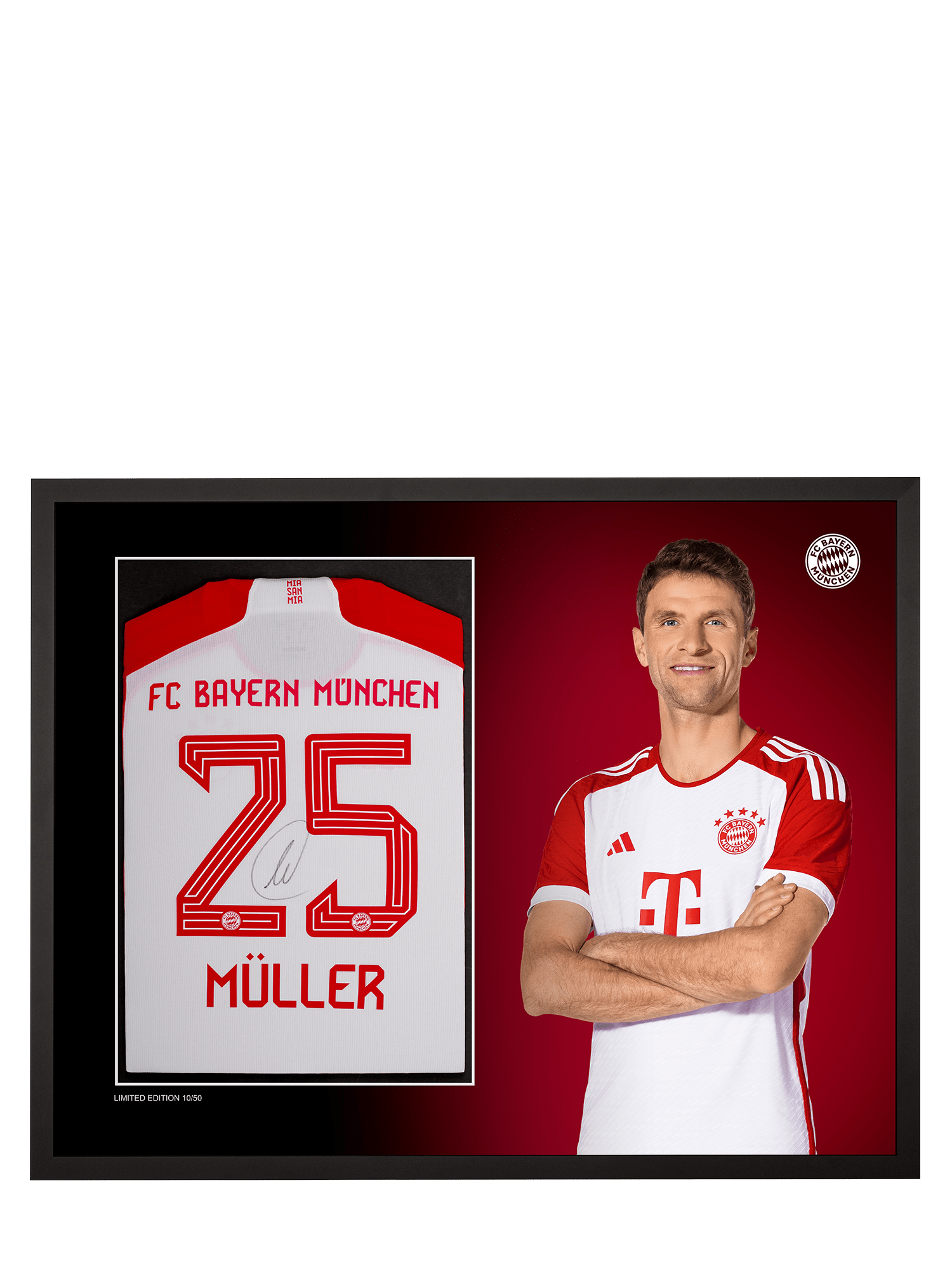Trikotrahmen Müller + Unterschrift | Offizieller FC Bayern Store