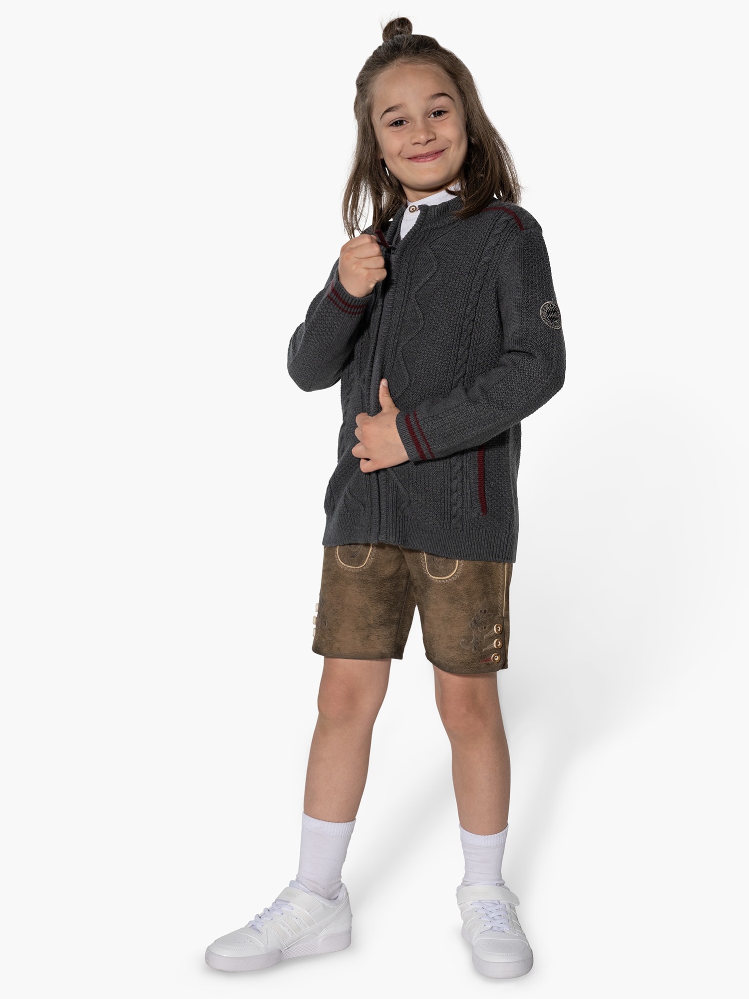 Niños Chaqueta De Punto Estilo Bávaro Gris Tienda Fc Bayern Múnich