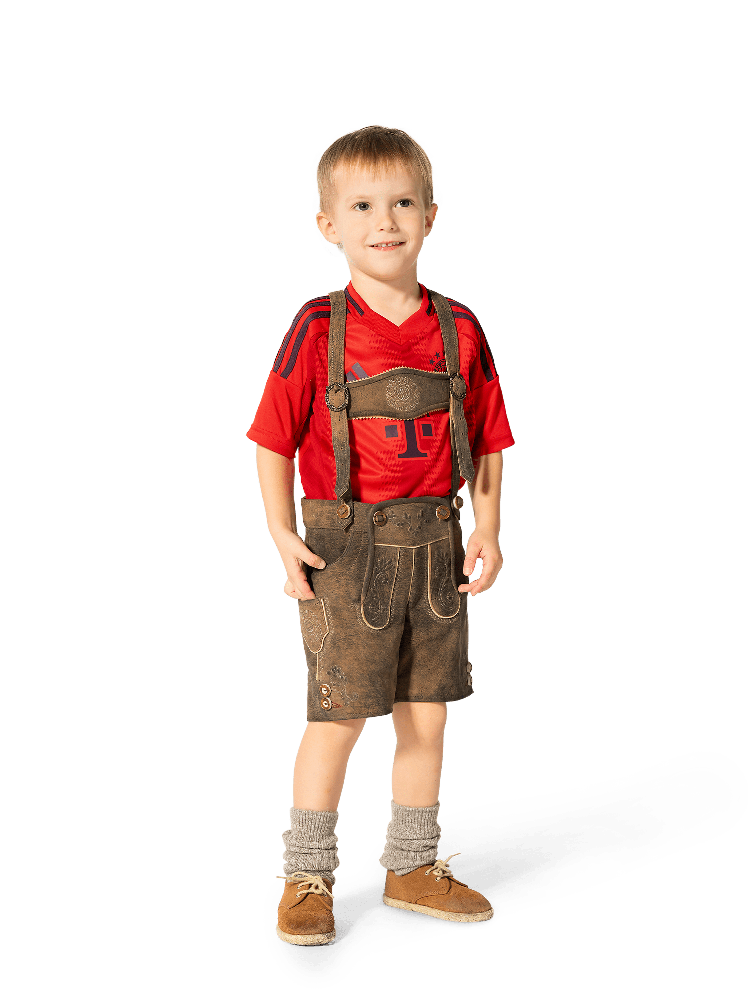 Kids Leather Pants mit Träger brown | Official FC Bayern Munich Store