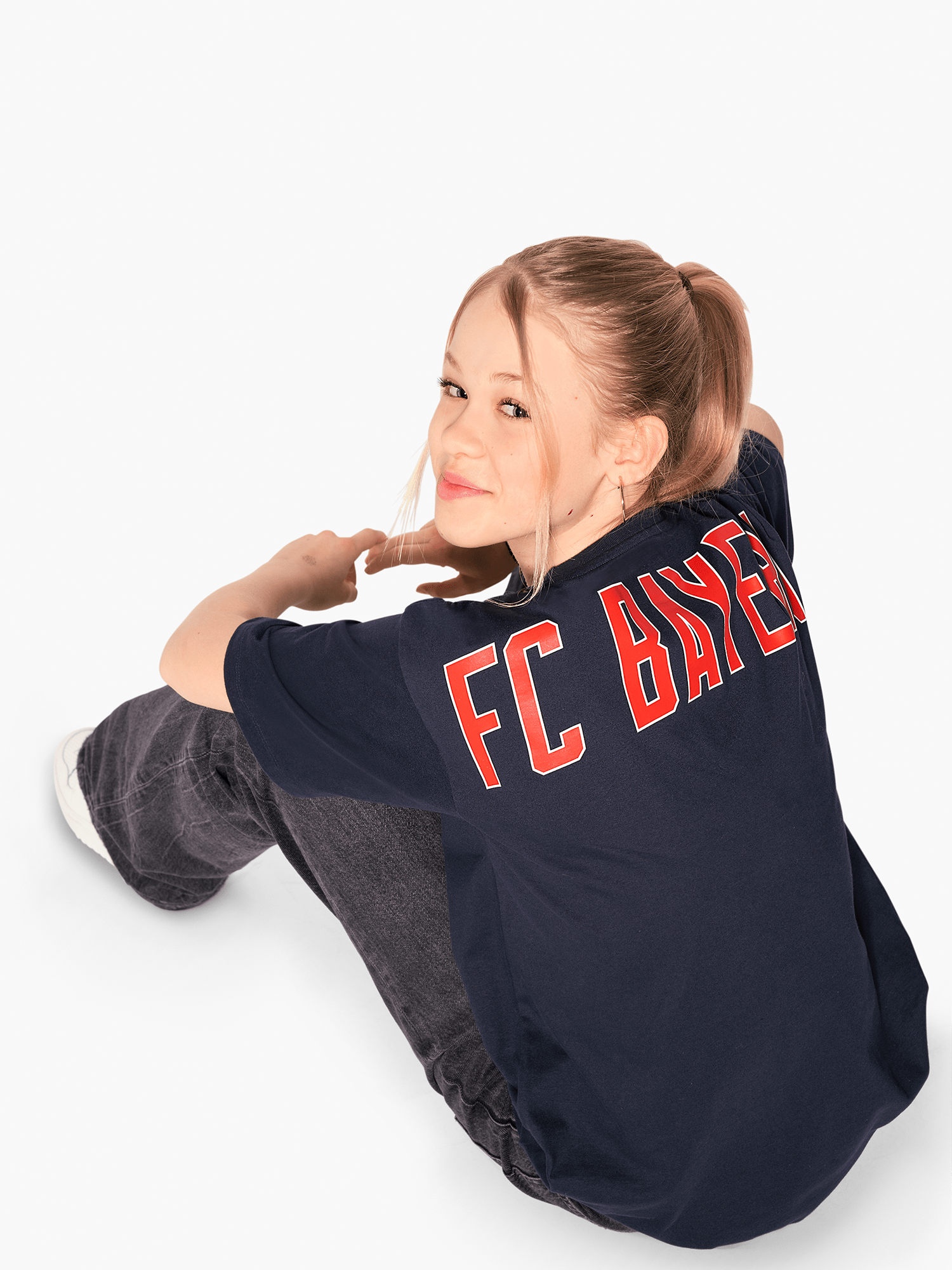 Niños Camiseta College Oversized Azul Marino Tienda Fc Bayern Múnich