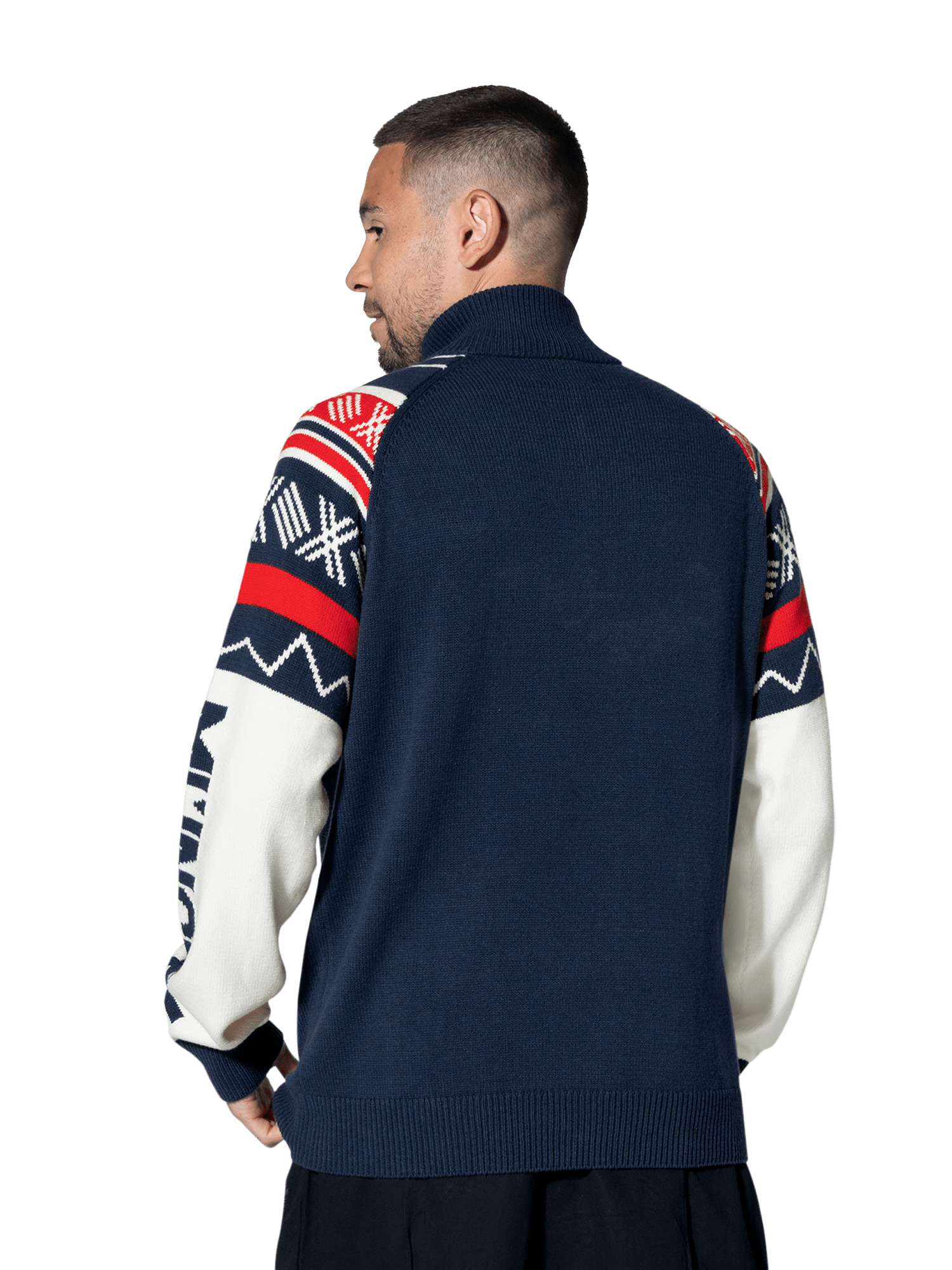 Hombres Temporada De Invierno Con Media Cremallera Azul Marino Tienda