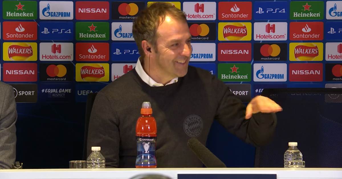 PK mit Hansi Flick nach dem Spiel beim FC Chelsea