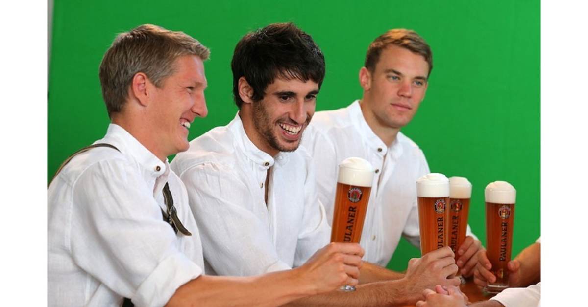 Die Bayern beim Paulaner-Fotoshooting