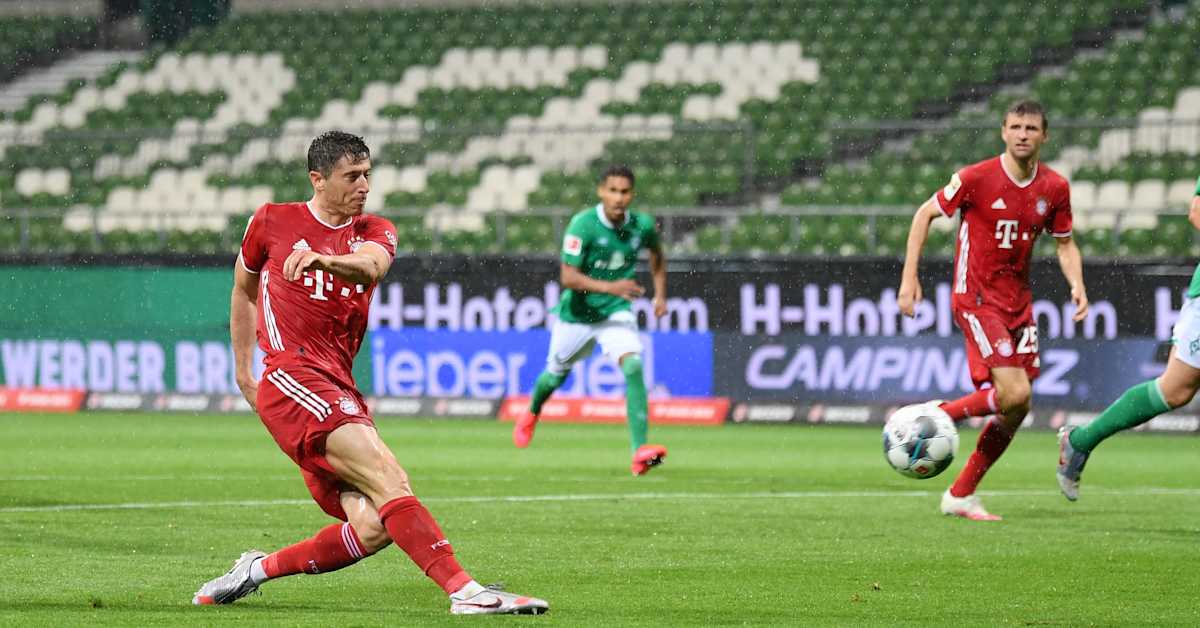 Robert Lewandowski with the goal to win the title and Müller catches up ...