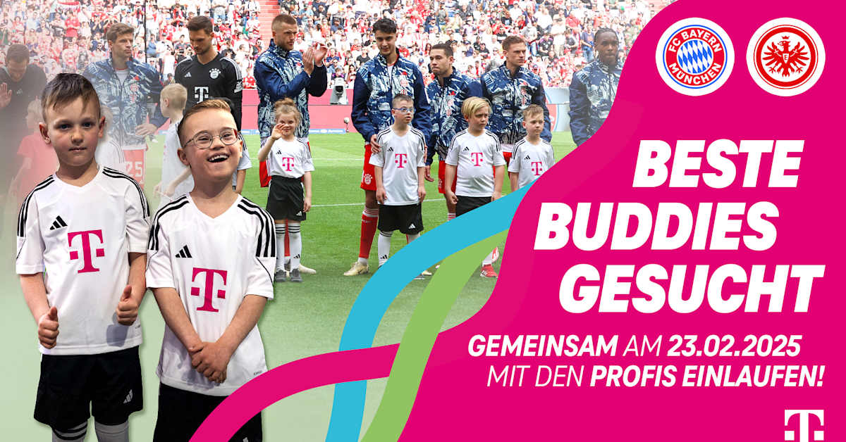 Hand in Hand mit den Spielern des FC Bayern!