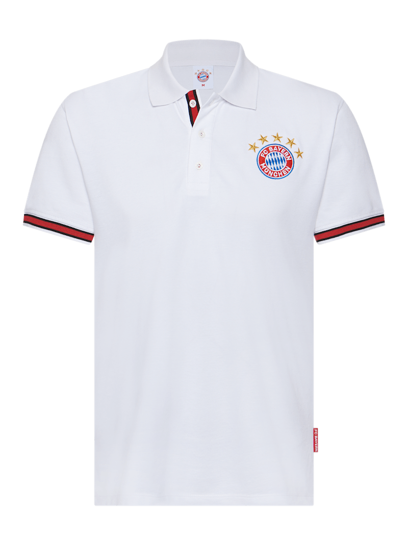 Herren Poloshirt Logo weiß | Offizieller FC Bayern Store