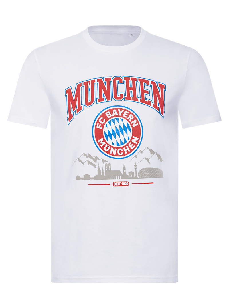 Herren T-Shirt München Skyline weiß | Offizieller FC Bayern Store
