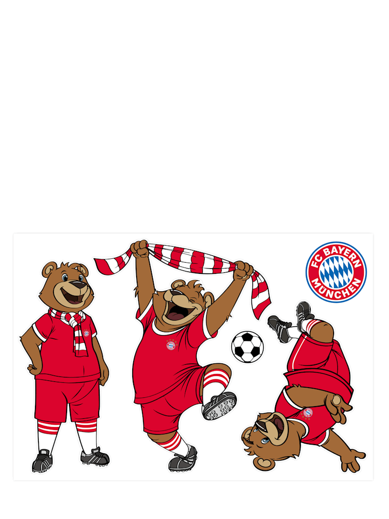 Kinder Wandtattoo Berni 3er Set rot | Offizieller FC Bayern Store