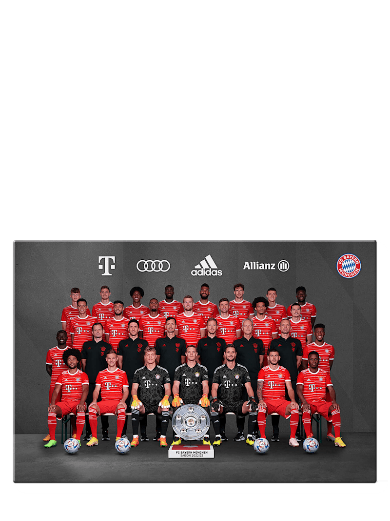 Glasbild Mannschaftsfoto 2022-23 | Offizieller FC Bayern Store