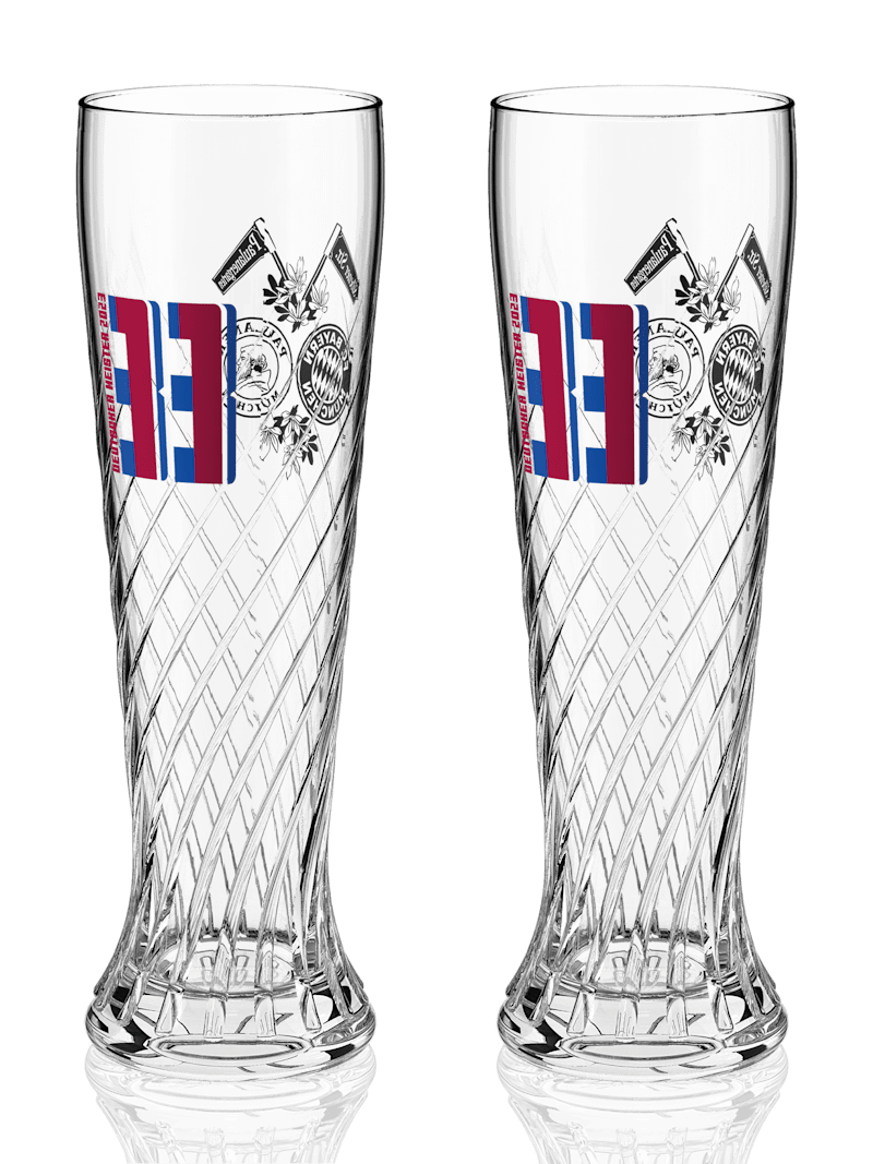 Wheat beer glass Dt. Meister set of 2 2023 | Official FC Bayern Munich ...