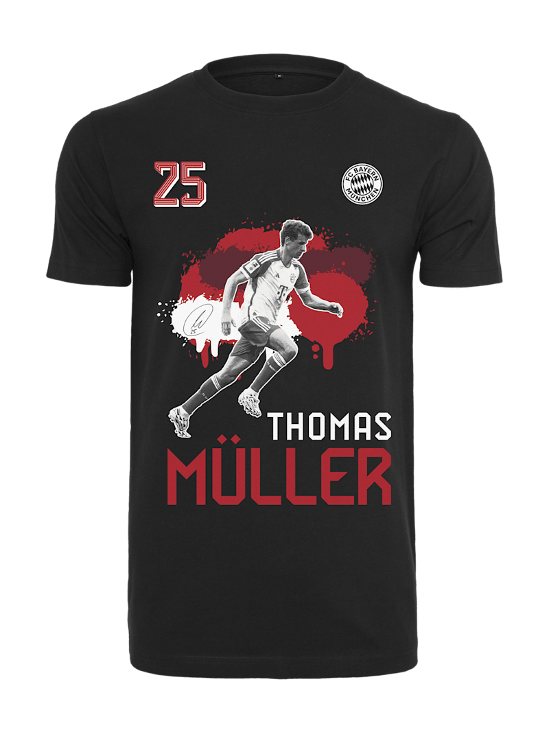 Herren T-Shirt Müller schwarz | Offizieller FC Bayern Store
