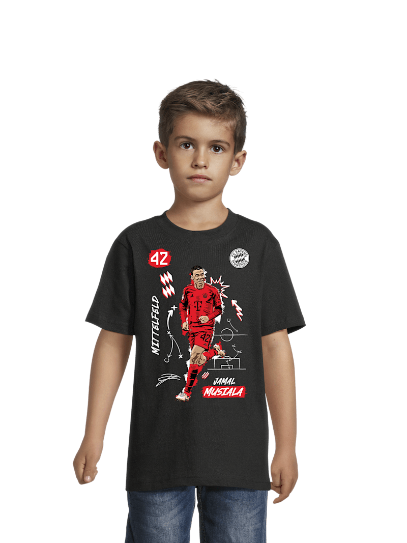 Kids Musiala T-shirt black | Official FC Bayern Munich Store