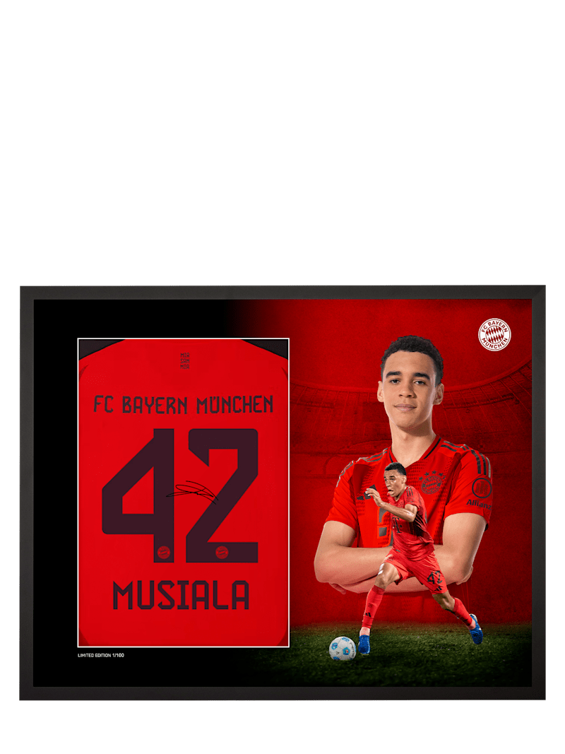 Trikotrahmen Musiala + Unterschrift | Offizieller FC Bayern Store
