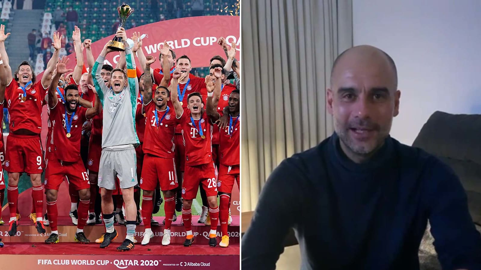 Video: Pep Guardiola congratulates Bayern on their six-pack