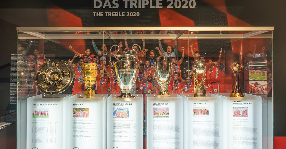 All six trophies together at the FCB Museum!