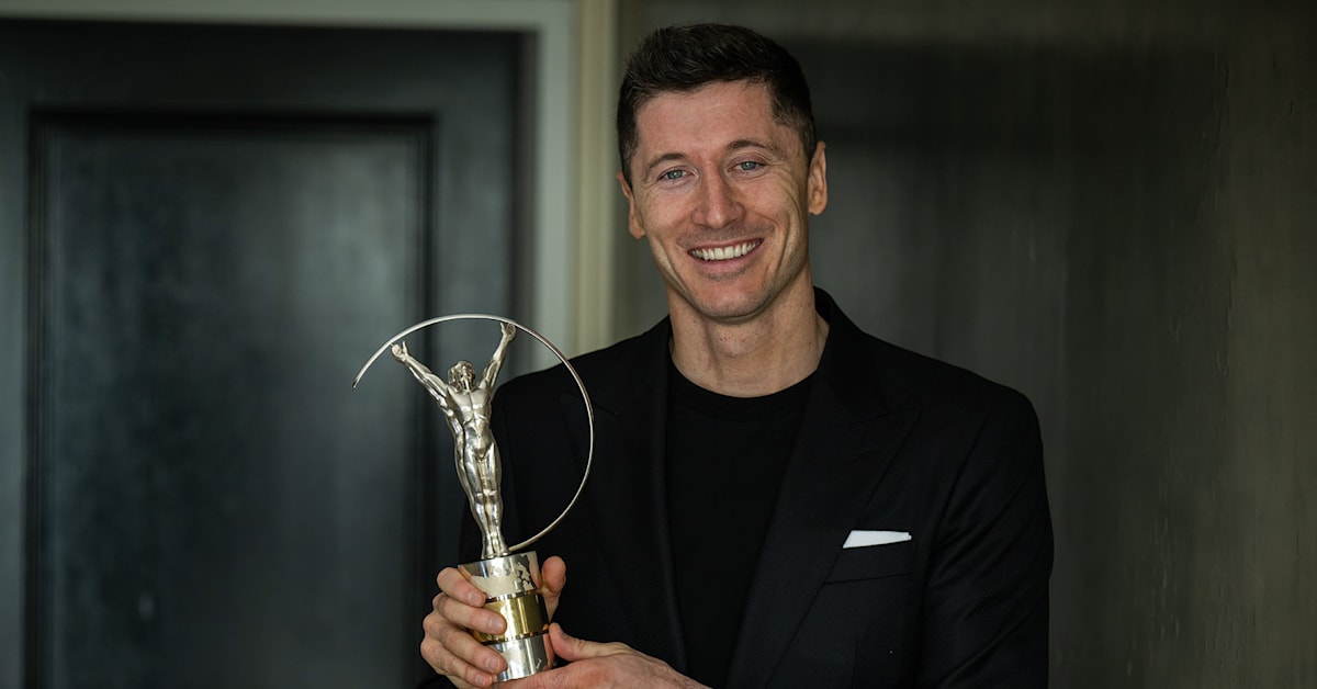 Robert Lewandowski honoured at Laureus World Sports Awards