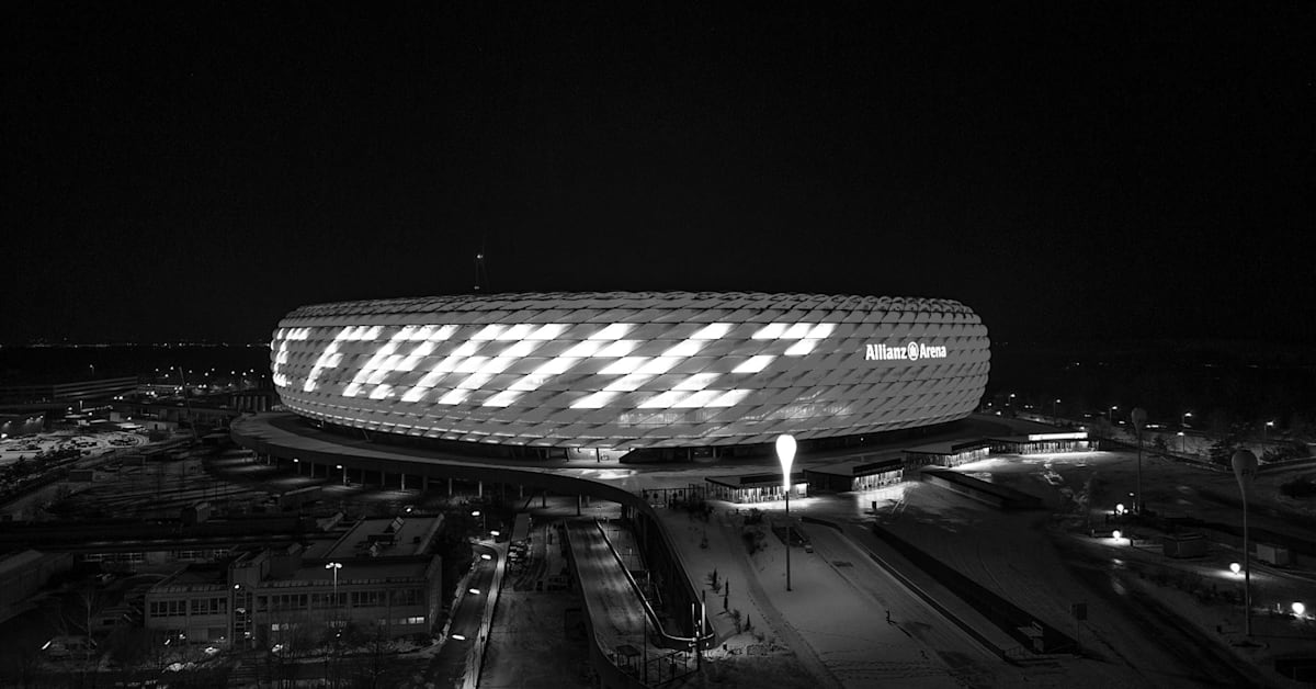 Allianz Arena Special Illumination In Memory Of Franz Beckenbauer