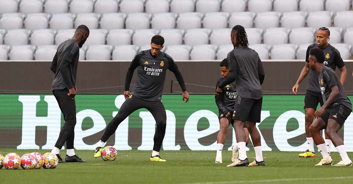 Video: Real Madrid's training session at the Allianz Arena before ...